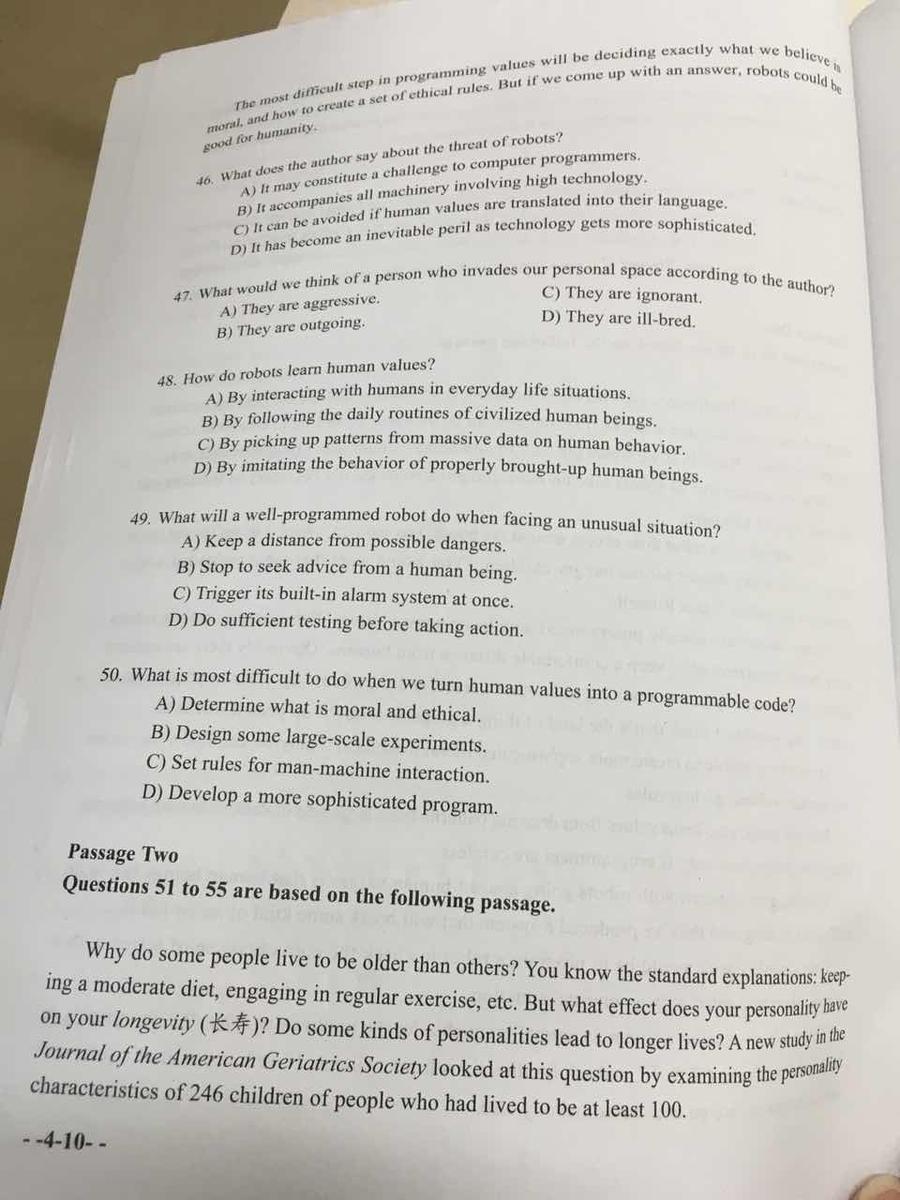 CET4真题：2016年6月英语四级真题（第一套完整版）